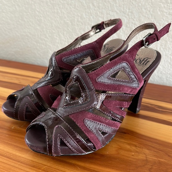 Sofft | Shoes | Sofft Purple Strappy Heels Worn For A Good Time Wear ...